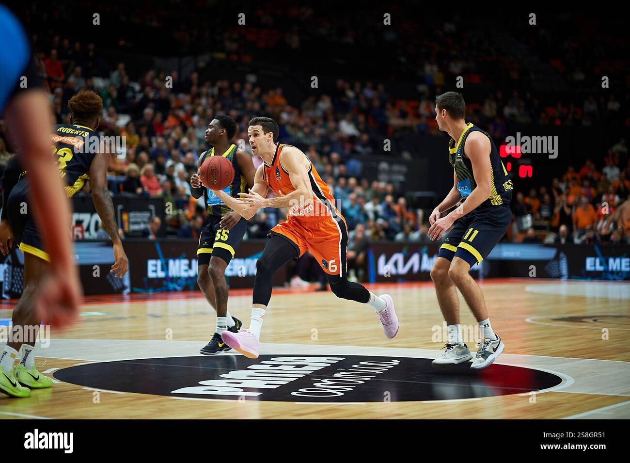 Xabi Lopez Arostegui of Valencia basket seen in action during the BKT ...