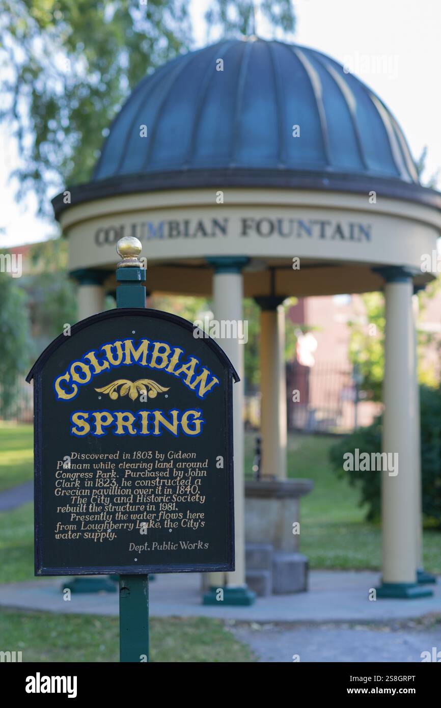 Columbian Fountain Spring Water Historic Congress Park Saratoga Springs ...
