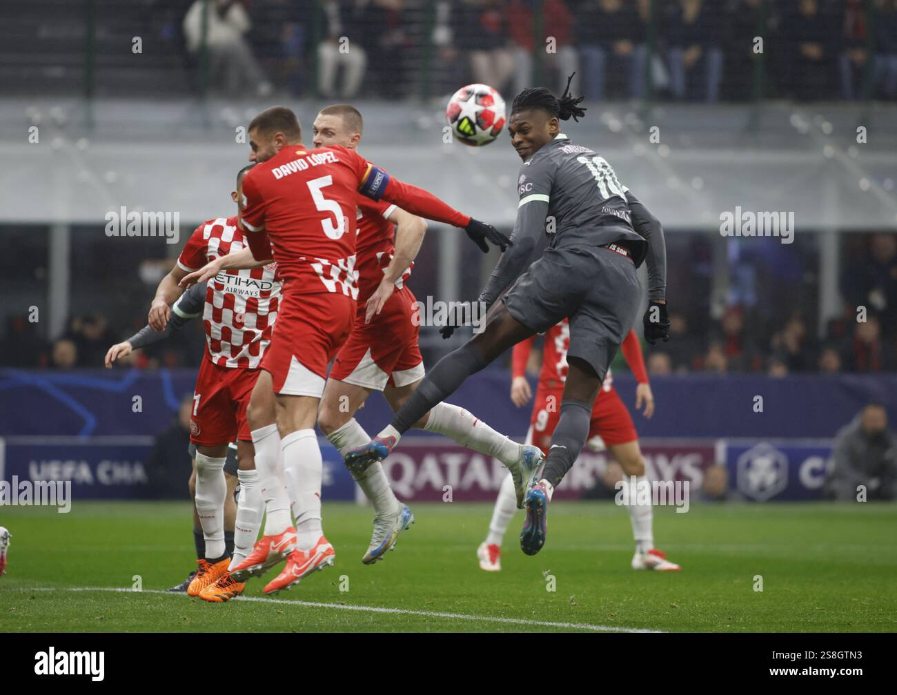 Milan, Italy. 22nd Jan, 2025. Rafel Leao of AC Milan during the Uefa ...