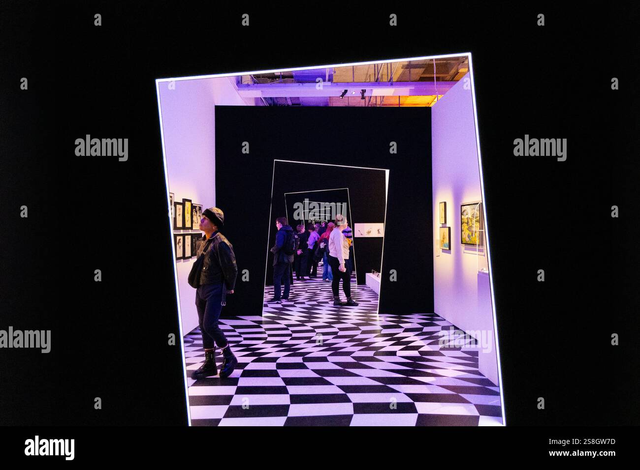 Artwork display at The World of Tim Burton exhibition, Design Museum ...