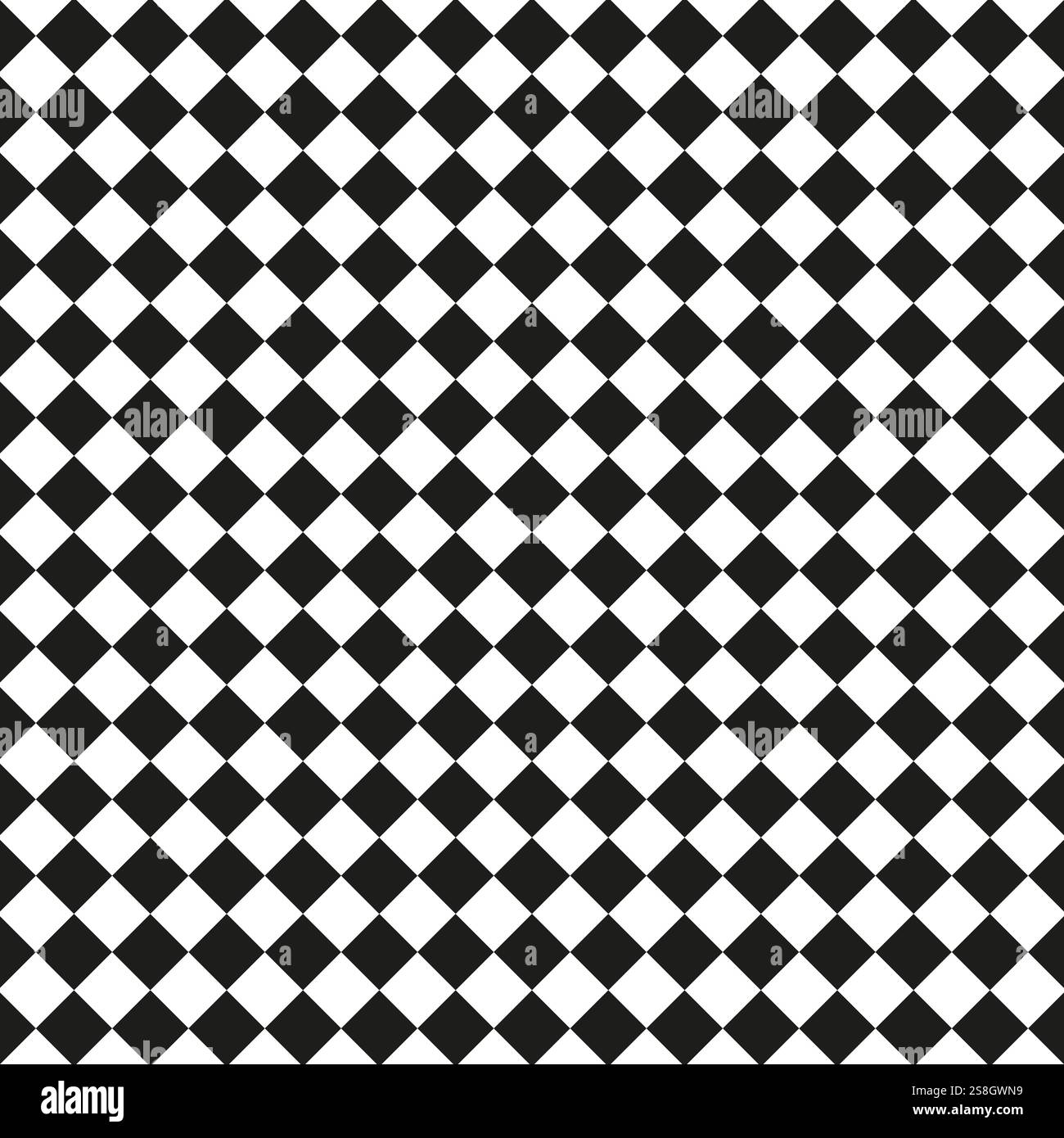 Diamond grid icon. Black white checkered. Geometric decorative design ...