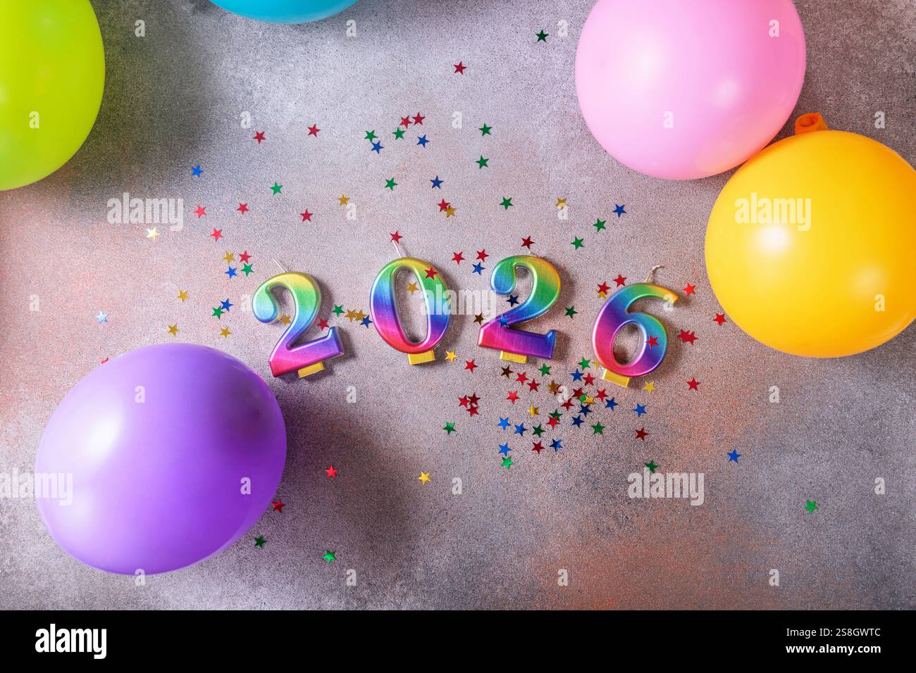 Holiday sparkling background Happy New Year 2026 Stock Photo - Alamy