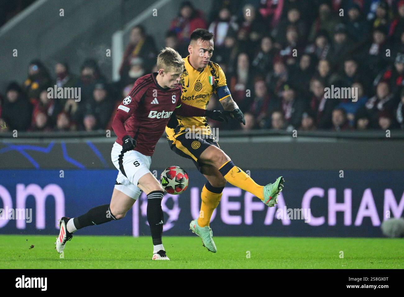 Prague, Czech Republic. 22nd Jan, 2025. From left Filip Panak of Sparta ...