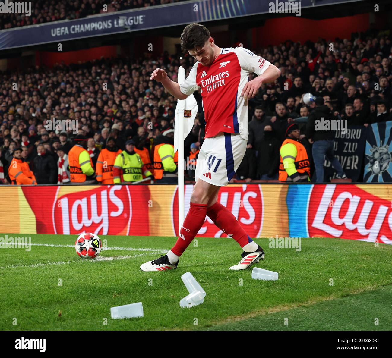 London, UK. 22nd Jan, 2025. Arsenal's Declan Rice looks on as he is ...