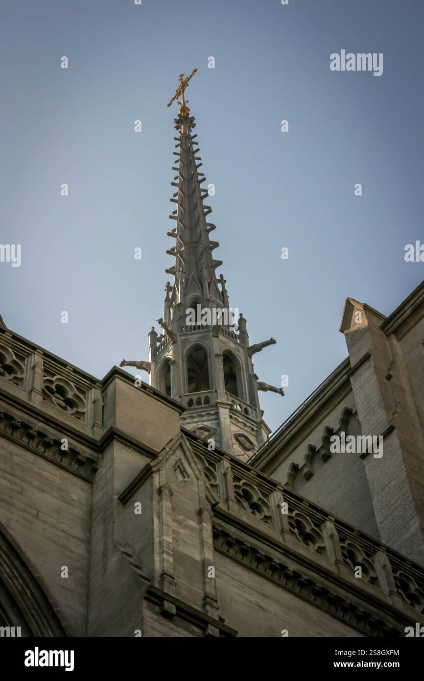 Looking up at beautiful spire of a historic church Stock Photo - Alamy