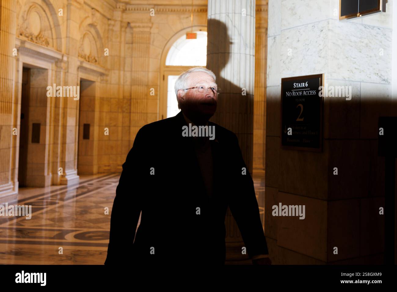 Washington, United States. 22nd Jan, 2025. A strobe from a flash is ...