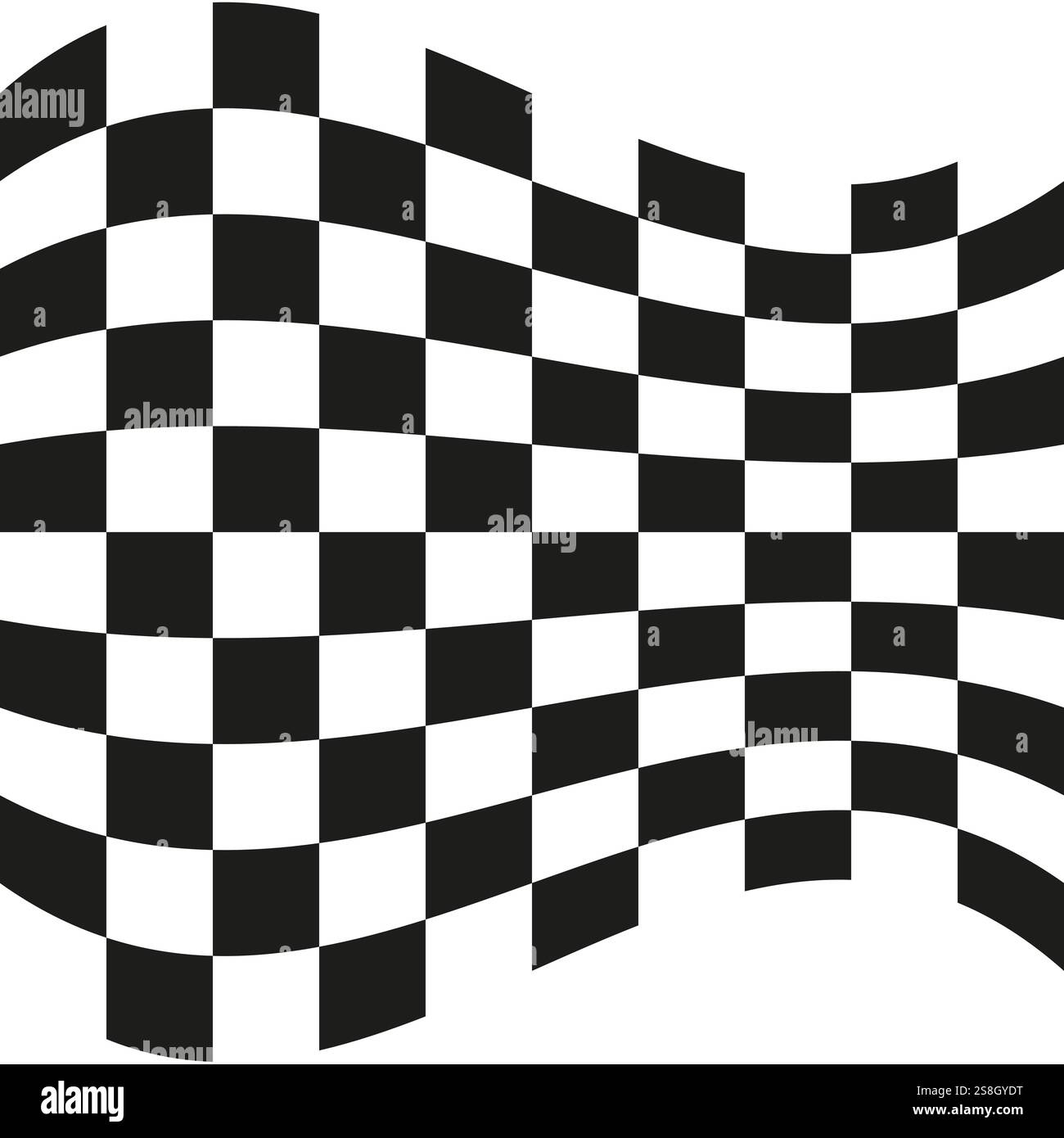 Checkered flag design. Wavy black pattern. Finish line symbol. Racing vector icon Stock Vector ...