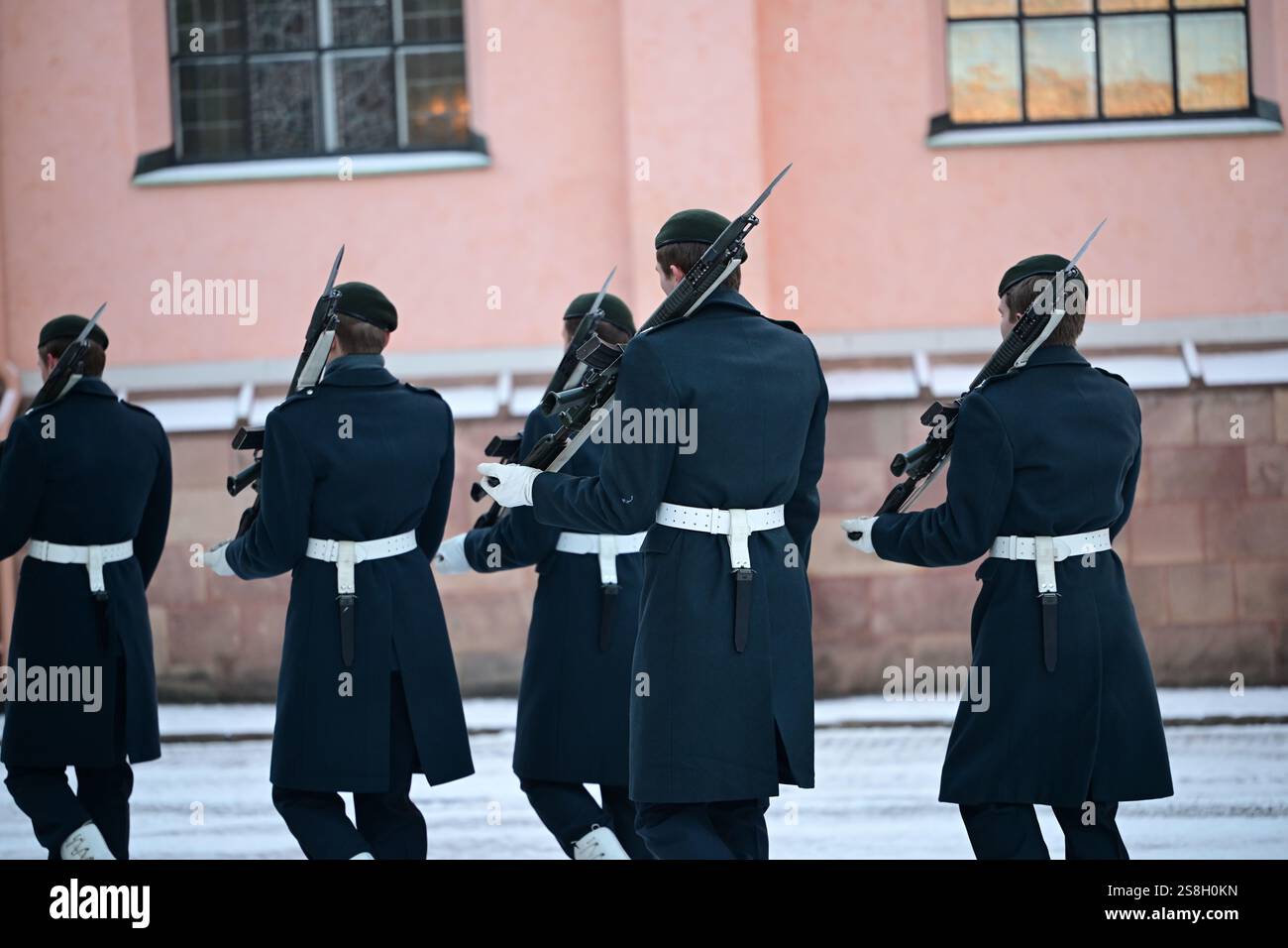 Stockholm, Uppland, Sweden. December 31 2024. Royal Guards Stock Photo ...