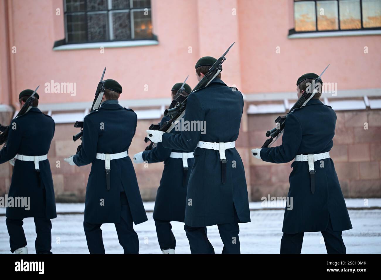 Stockholm, Uppland, Sweden. December 31 2024. Royal Guards Stock Photo ...