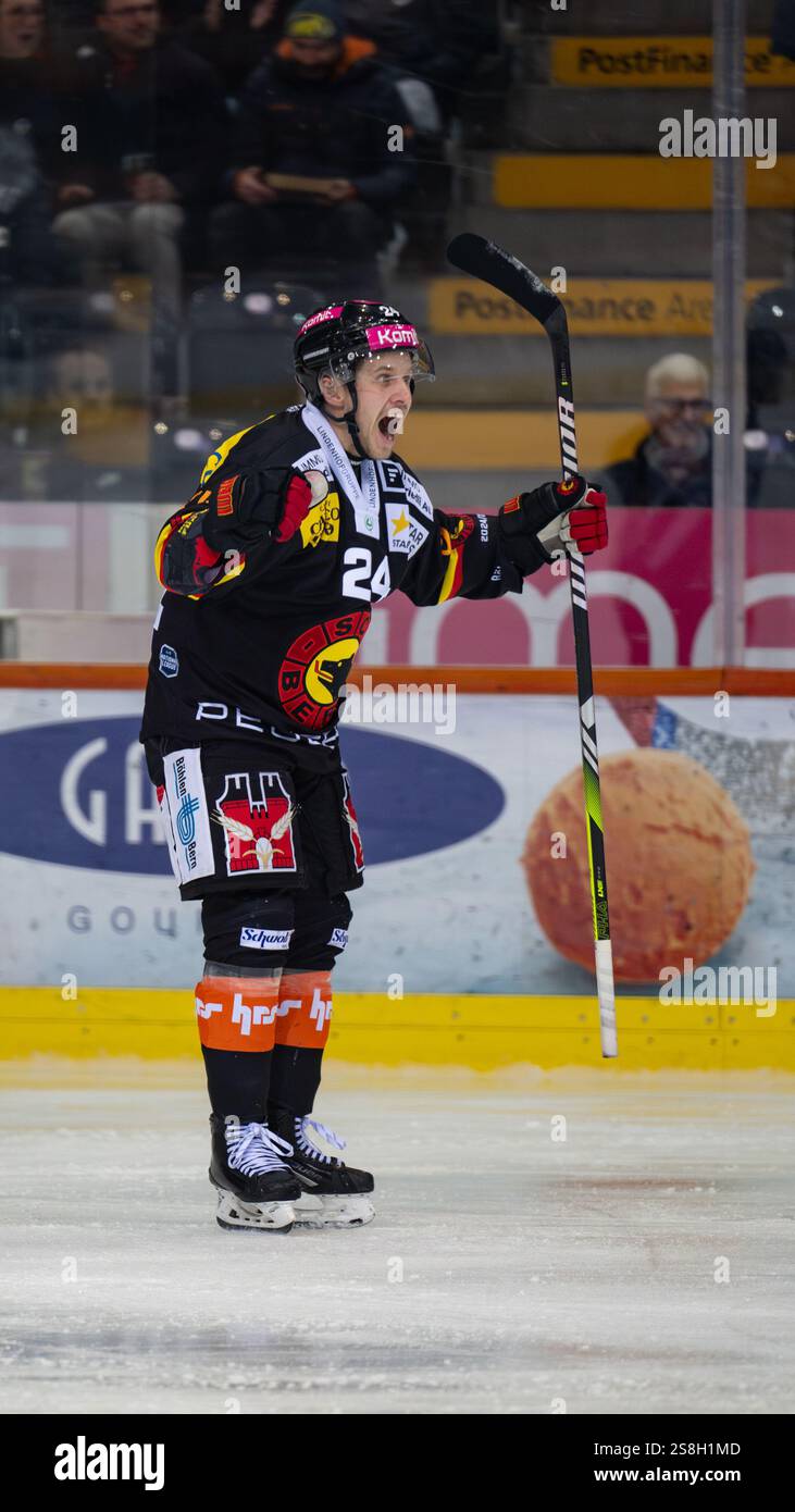 Bern, PostFinance Arena, NL: SC, USA. 22nd Jan, 2025. Bern - Lausanne ...