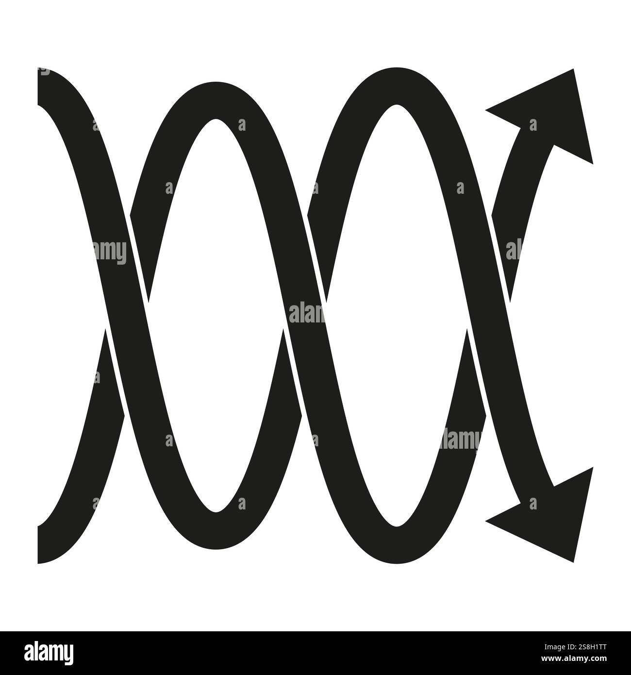 Wave Arrow Icon Curved Direction Symbol Black Motion Graphic Flowing Path Vector Stock Vector