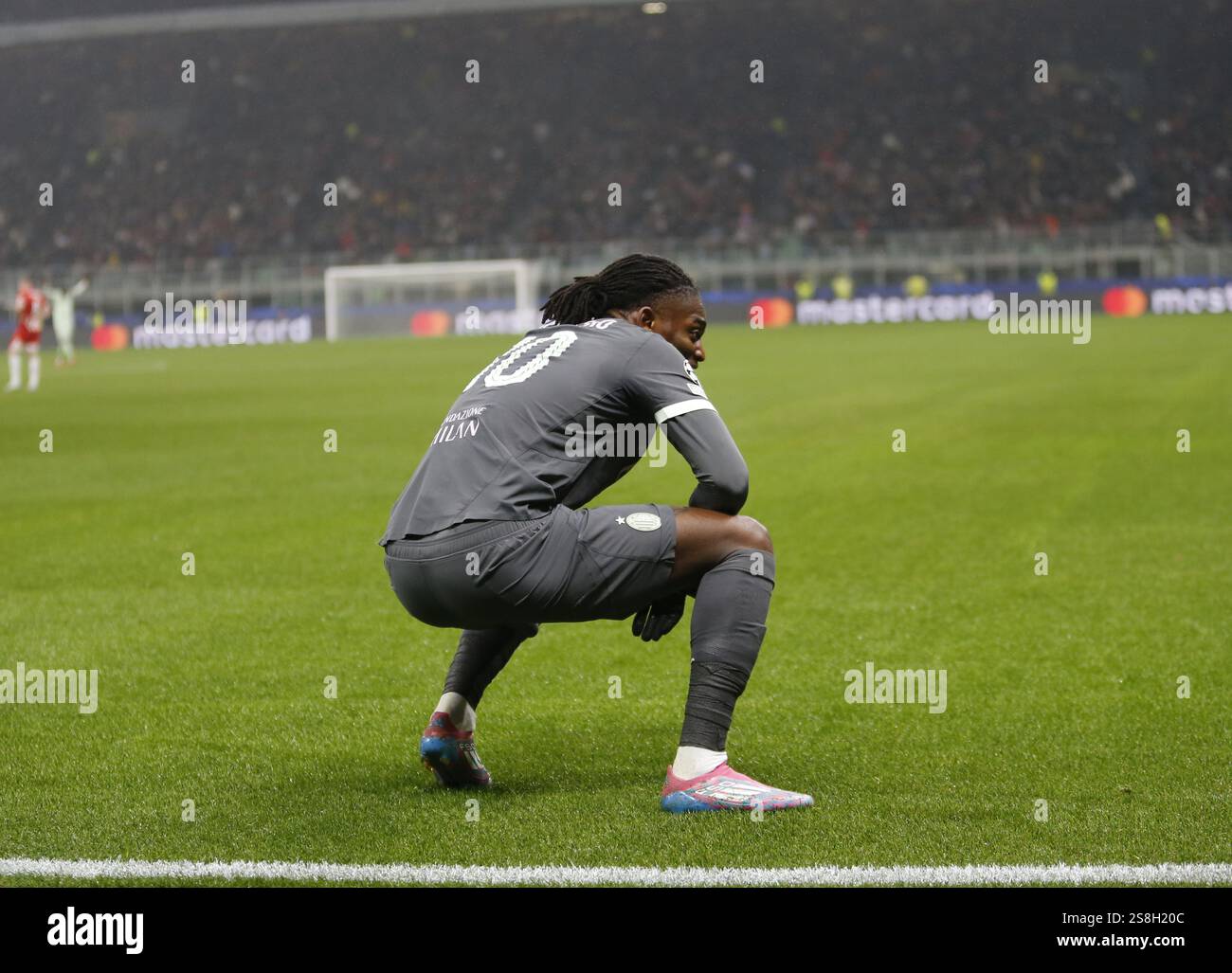 Rafel Leao of AC Milan celebrating after scoring a goal during the Uefa ...