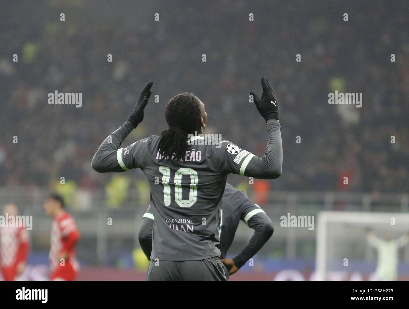 Rafel Leao of AC Milan celebrating after scoring a goal during the Uefa ...