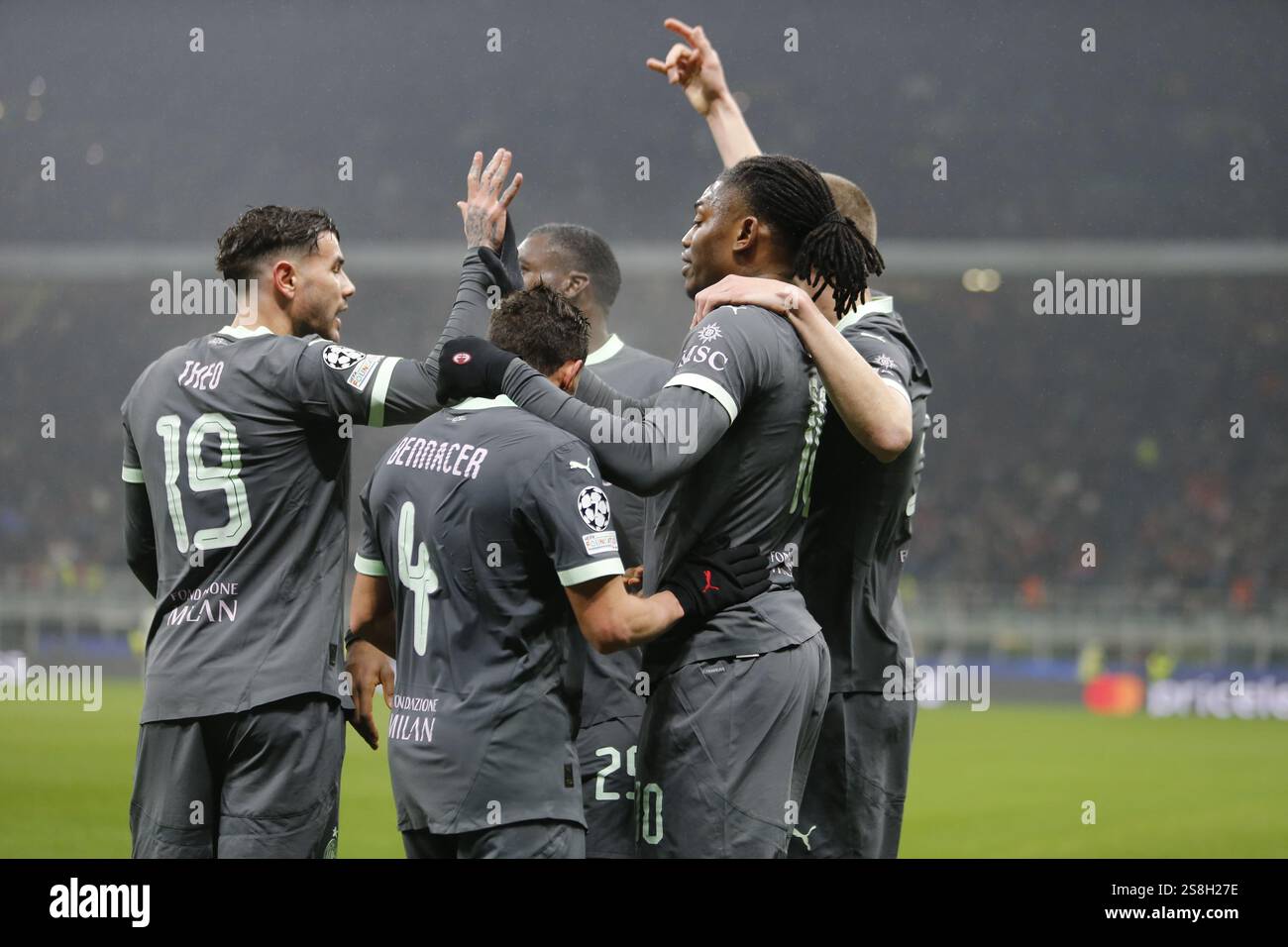 Milan, Italy. 22nd Jan, 2025. Rafel Leao of AC Milan celebrating with ...