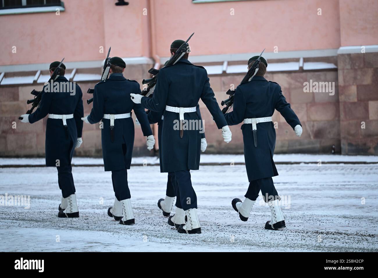 Stockholm, Uppland, Sweden. December 31 2024. Royal Guards Stock Photo ...