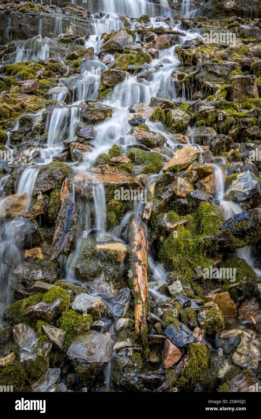 river, flow, flowing, long exposure, rock, rocks, moss, wet, nature ...