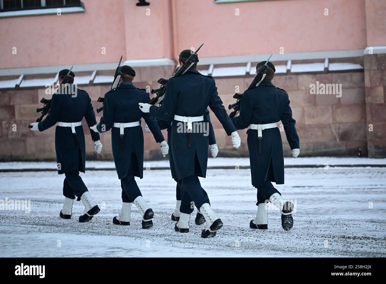 Stockholm, Uppland, Sweden. December 31 2024. Royal Guards Stock Photo ...