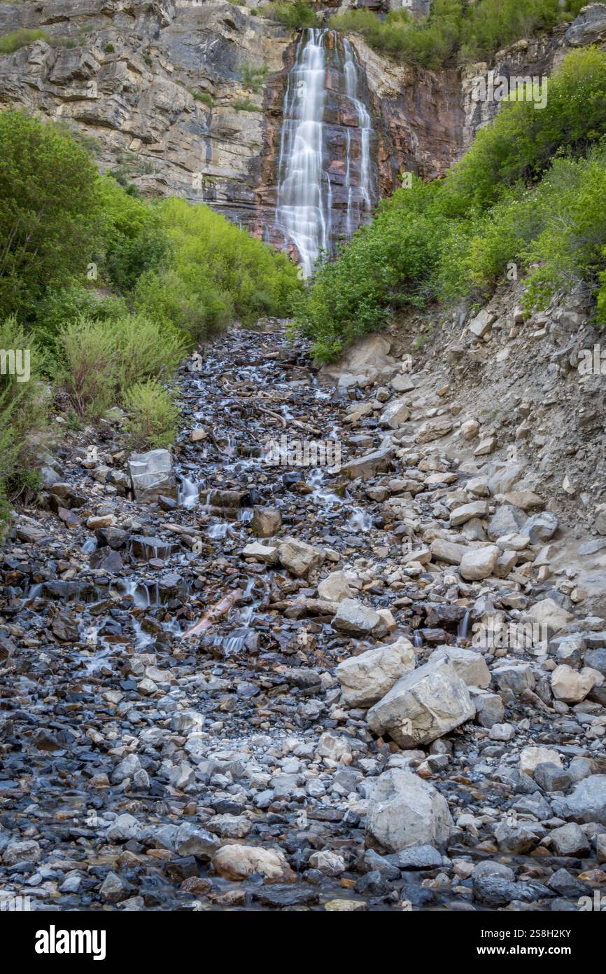 Beautiful Waterfall with river flowing down Stock Photo - Alamy