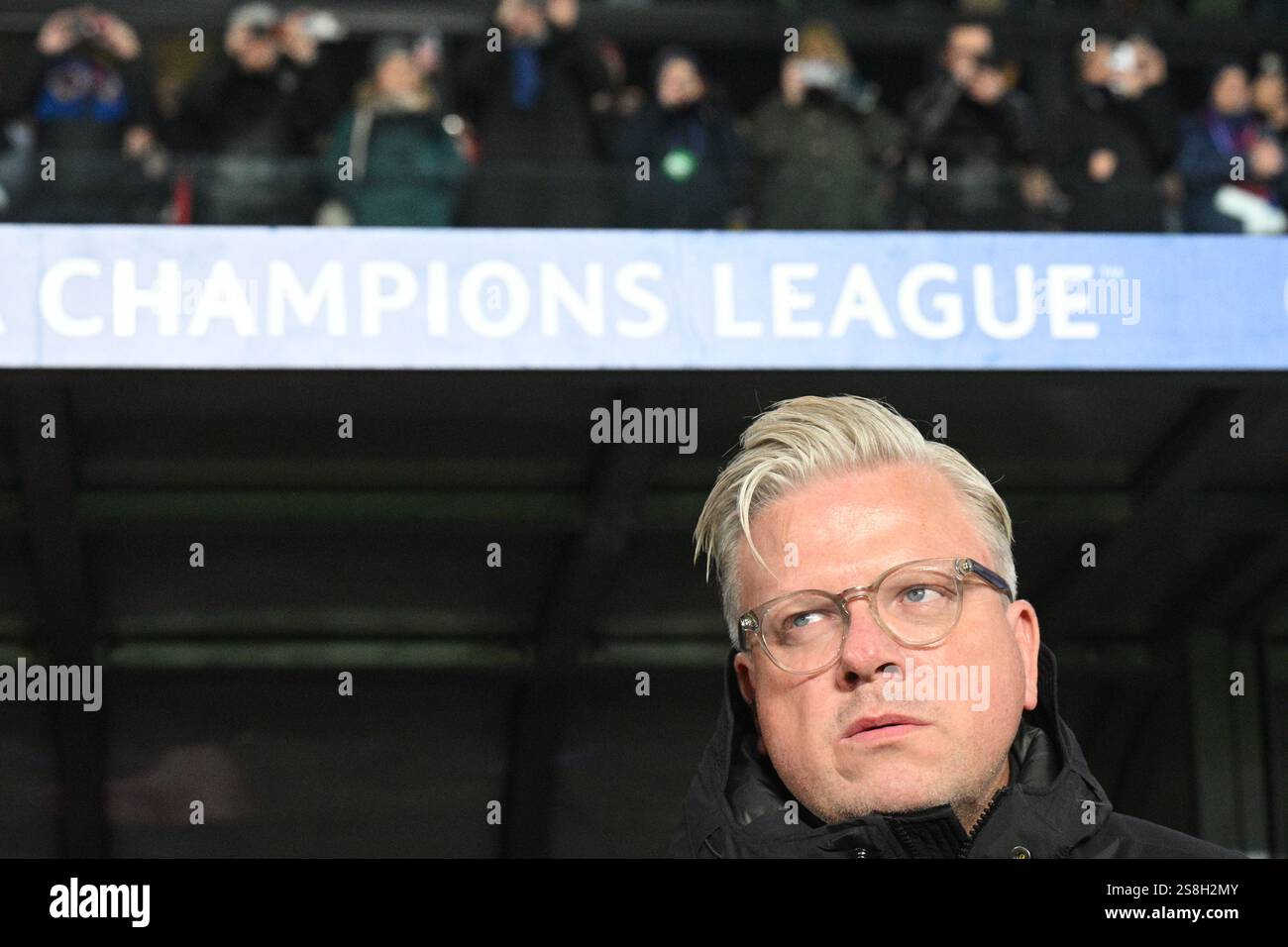 Lars Friis, coach of Sparta is watching the Football Champions League ...