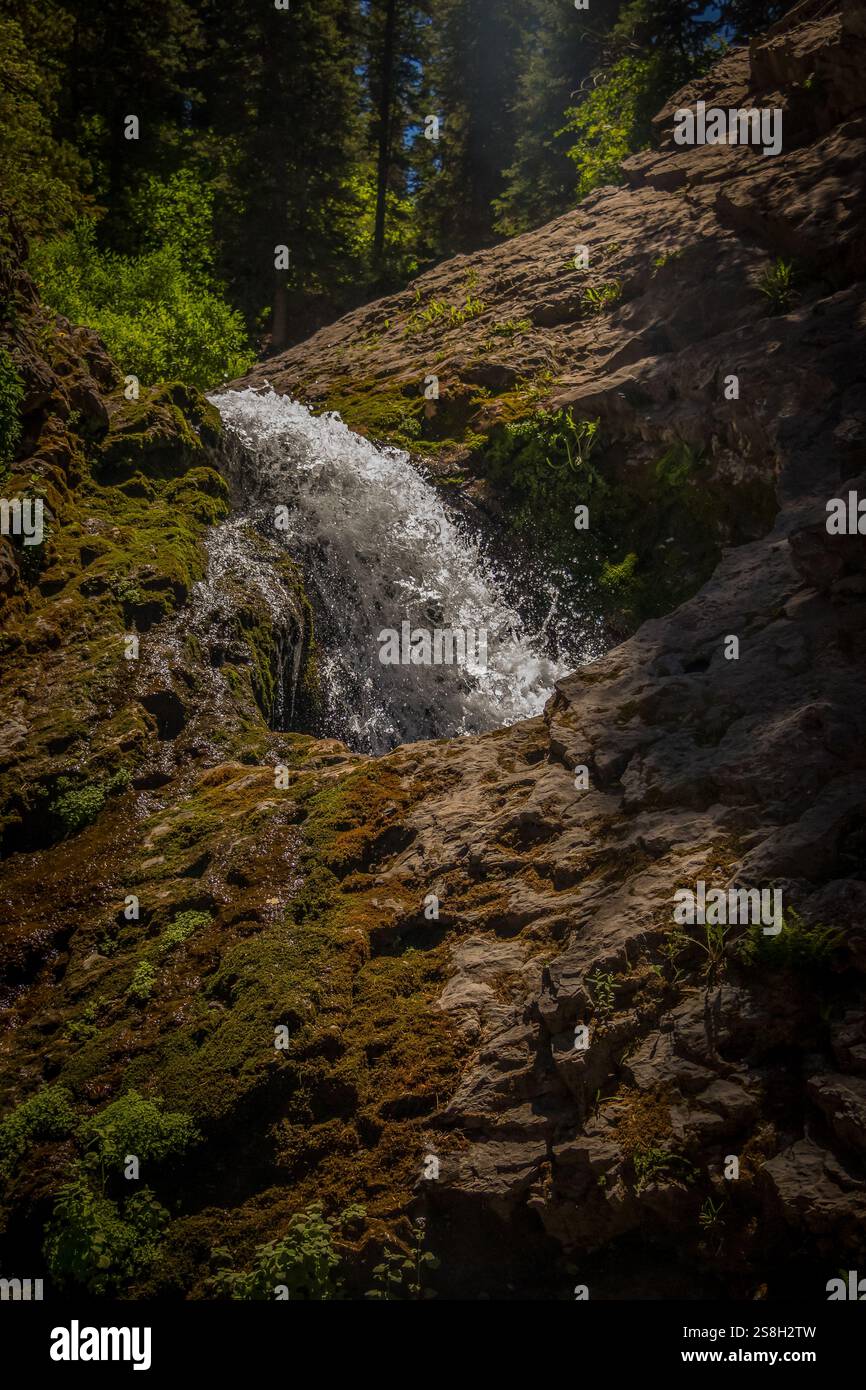 A waterfall dropping into hole in the rocks Stock Photo - Alamy
