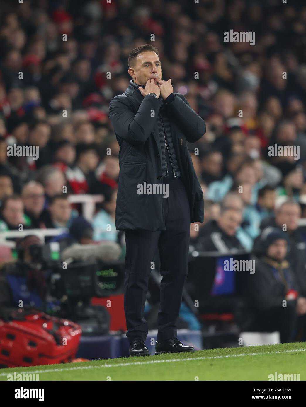 London, UK. 22nd Jan, 2025. Dinamo Zagreb manager Fabio Cannavaro at ...