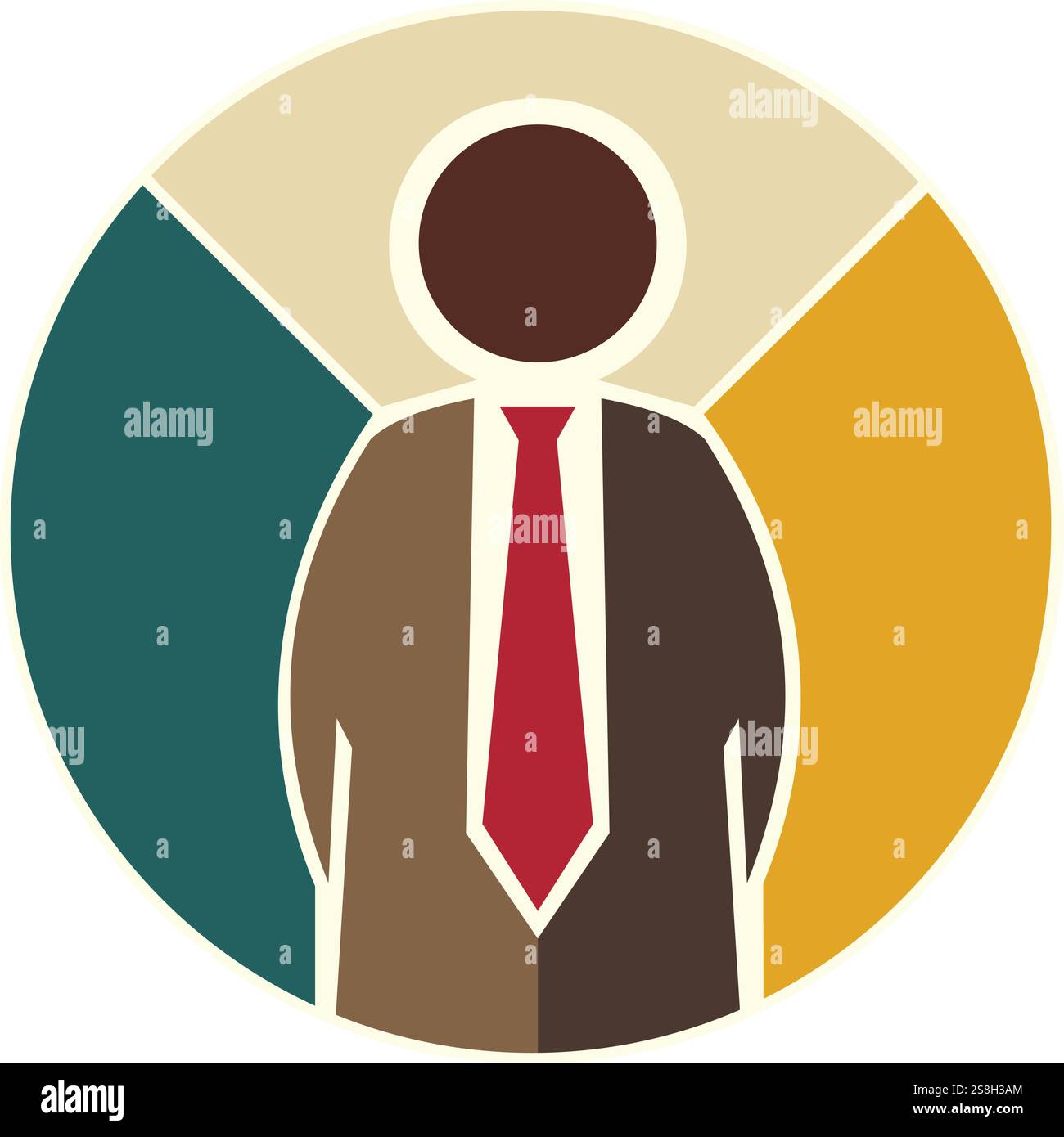 Vector illustration of abstract businessman with red tie, set against ...