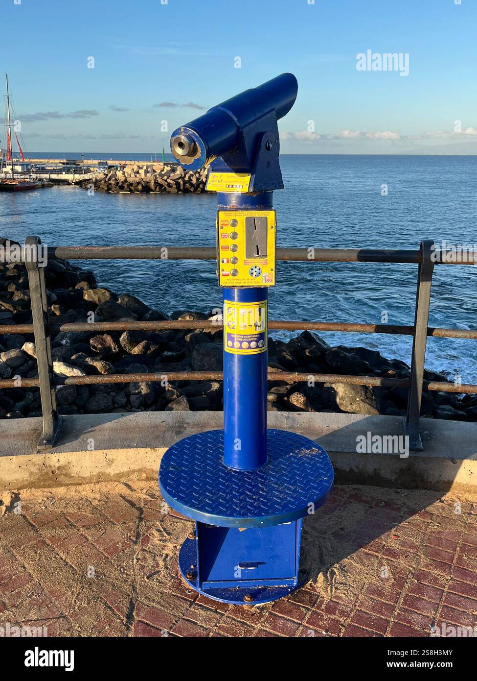 Blue Coin-operated Telescope on the Costa Adeje Seafront Promenade near ...