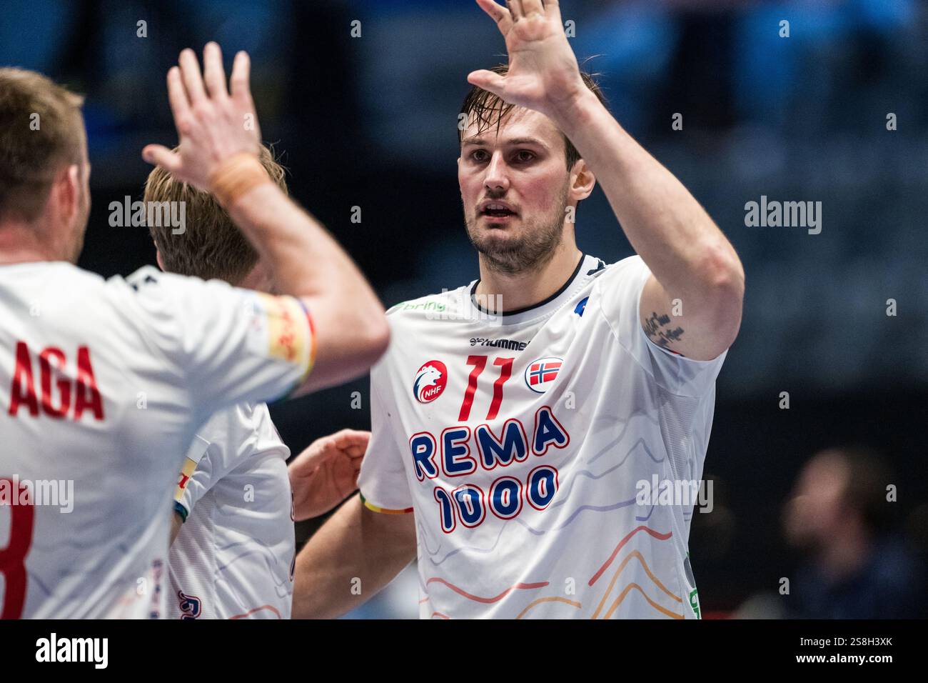 Petter Øverby of, Norway. , . celebrates during the 2025 IHF World Men ...