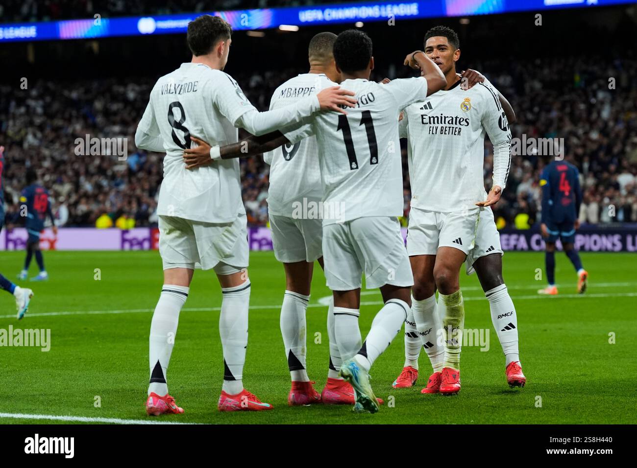 Rodrygo Goes and Kylian Mbappe of Real Madrid CF during Real Madrid vs ...