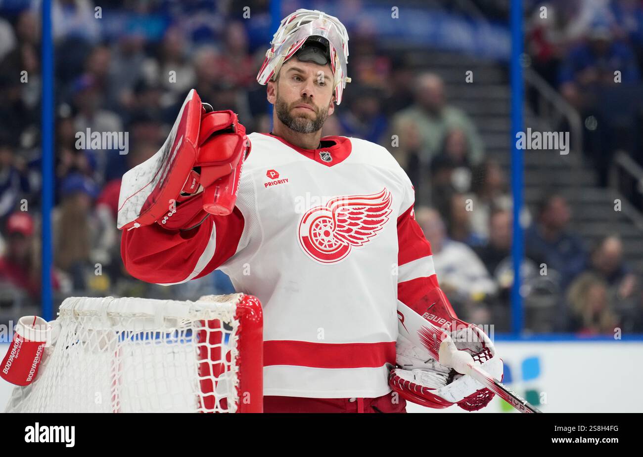 Detroit Red Wings goaltender Cam Talbot (39) against the Tampa Bay ...