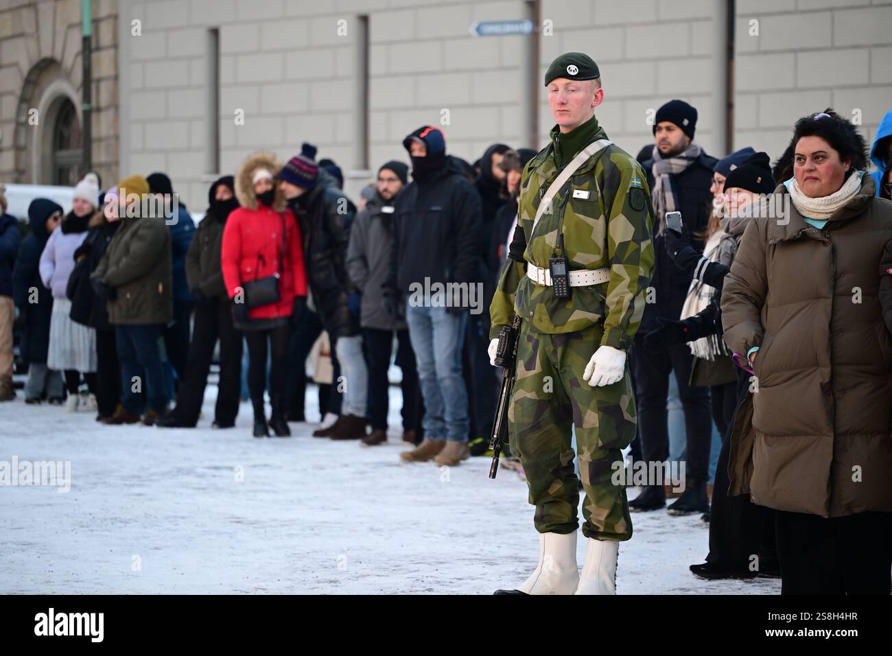 Stockholm, Uppland, Sweden. December 31 2024. Royal Guards Stock Photo ...