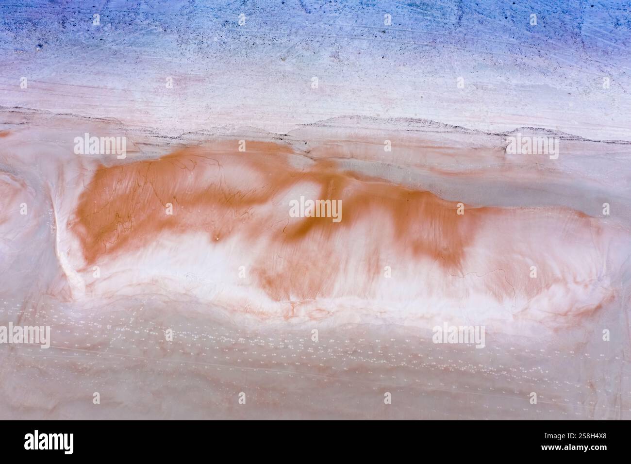 Early morning beautiful aerial of beach sand pattern that looks like a ...