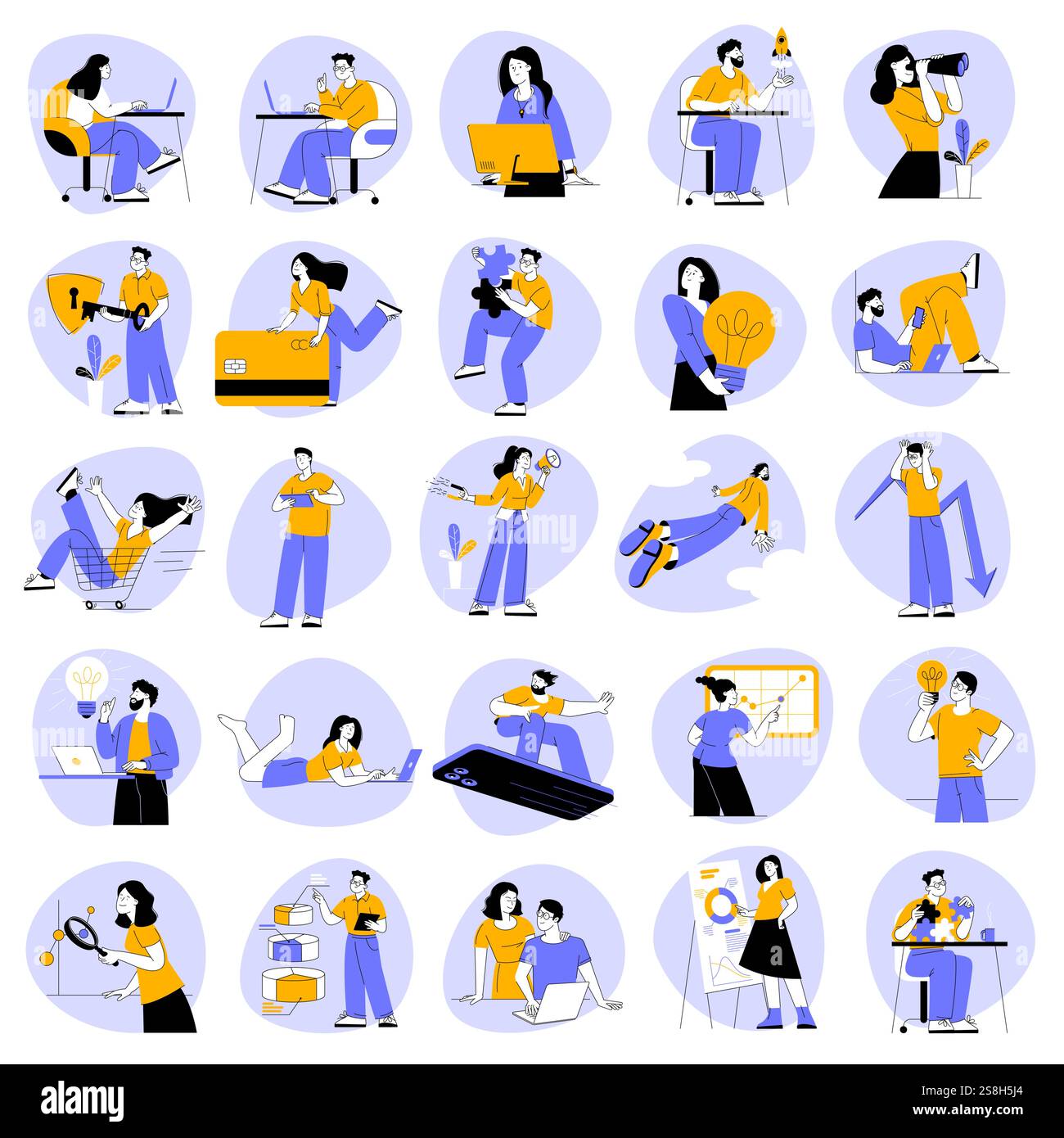 Flat icon kpi marketing Cut Out Stock Images & Pictures - Alamy