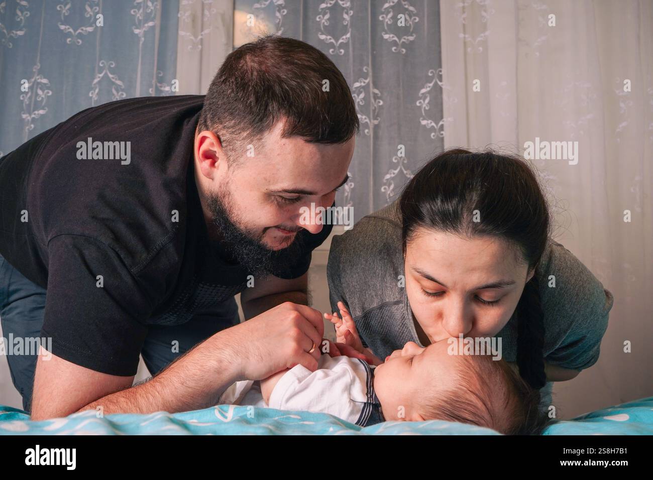 This serene family moment highlights the concept of connection as mom ...