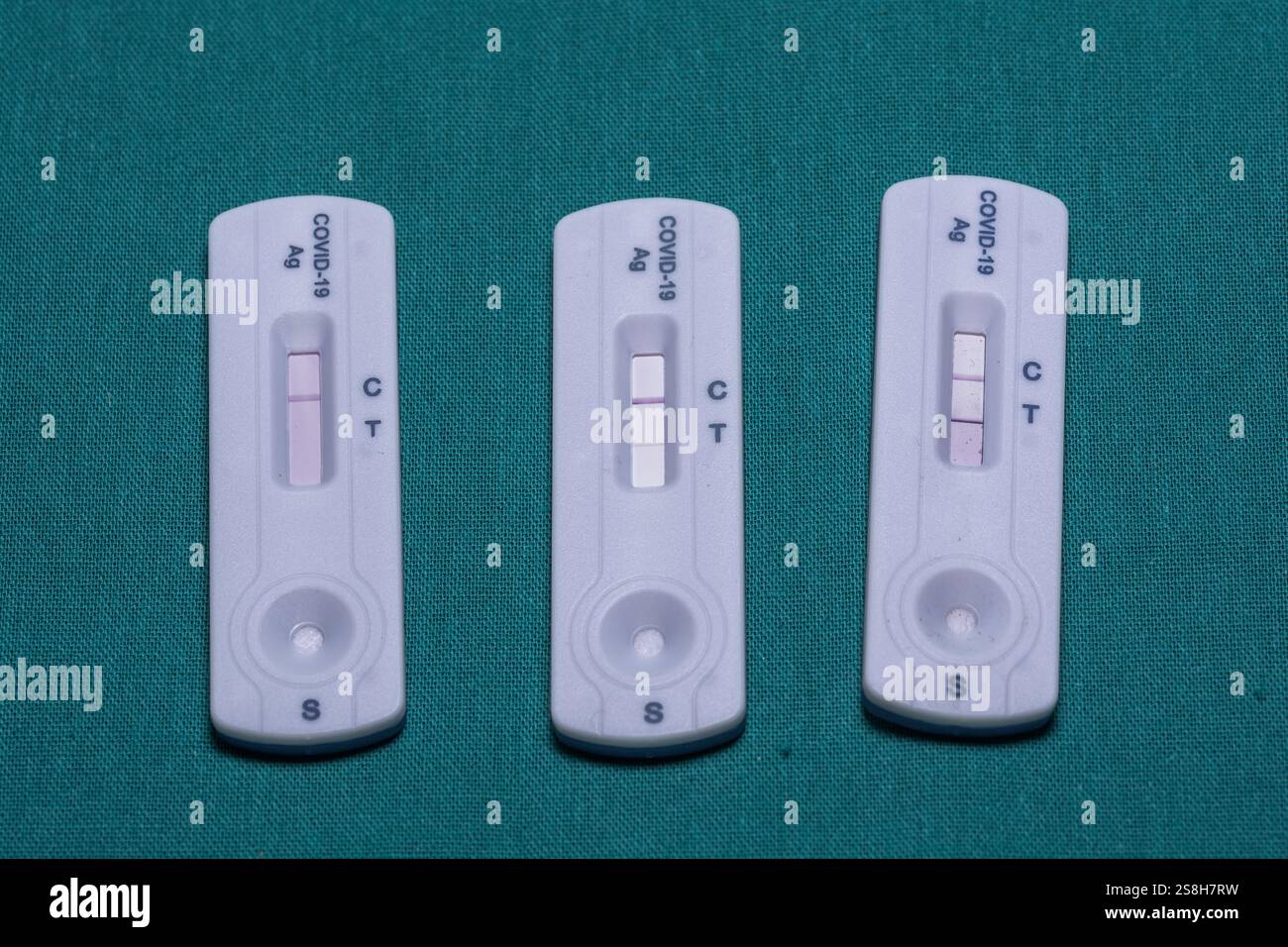 COVID-19 rapid antigen test kits with results Stock Photo - Alamy