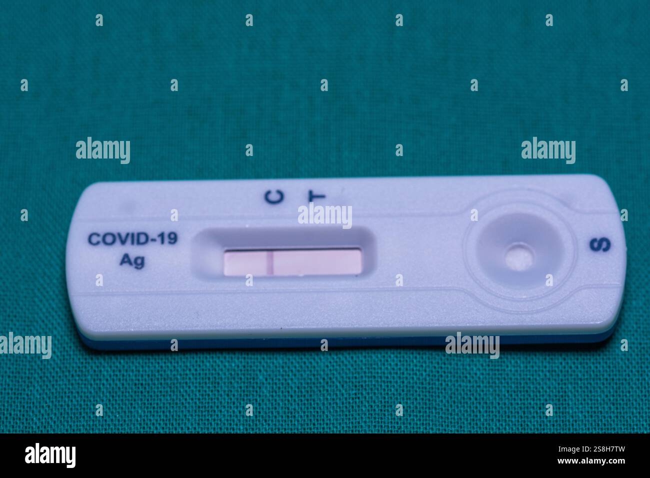 COVID-19 antigen test cassette showing negative result Stock Photo - Alamy