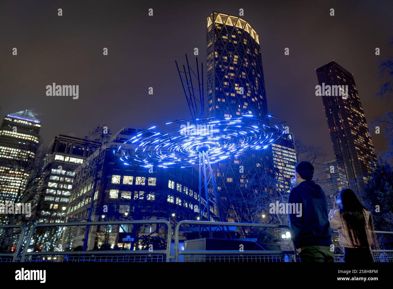 London, UK. 22nd January 2025. Canary Wharf Winter Lights Festival ...