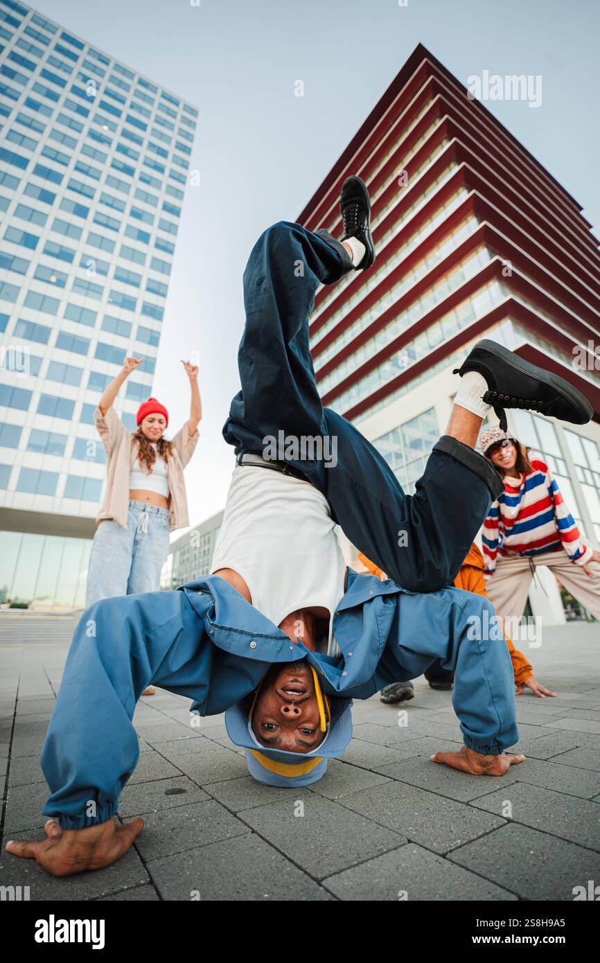 Vertical. Exciting Breakdancing Scene Featuring Talented Performers ...