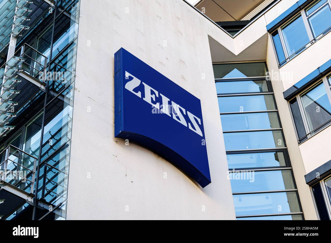 14 January 2025, Bavaria, Munich: The brand logo of Carl Zeiss AG can ...