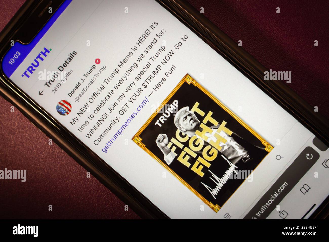 Mexico City, MEXICO - Jan 22 2025 : The $TRUMP logo is displayed on a ...