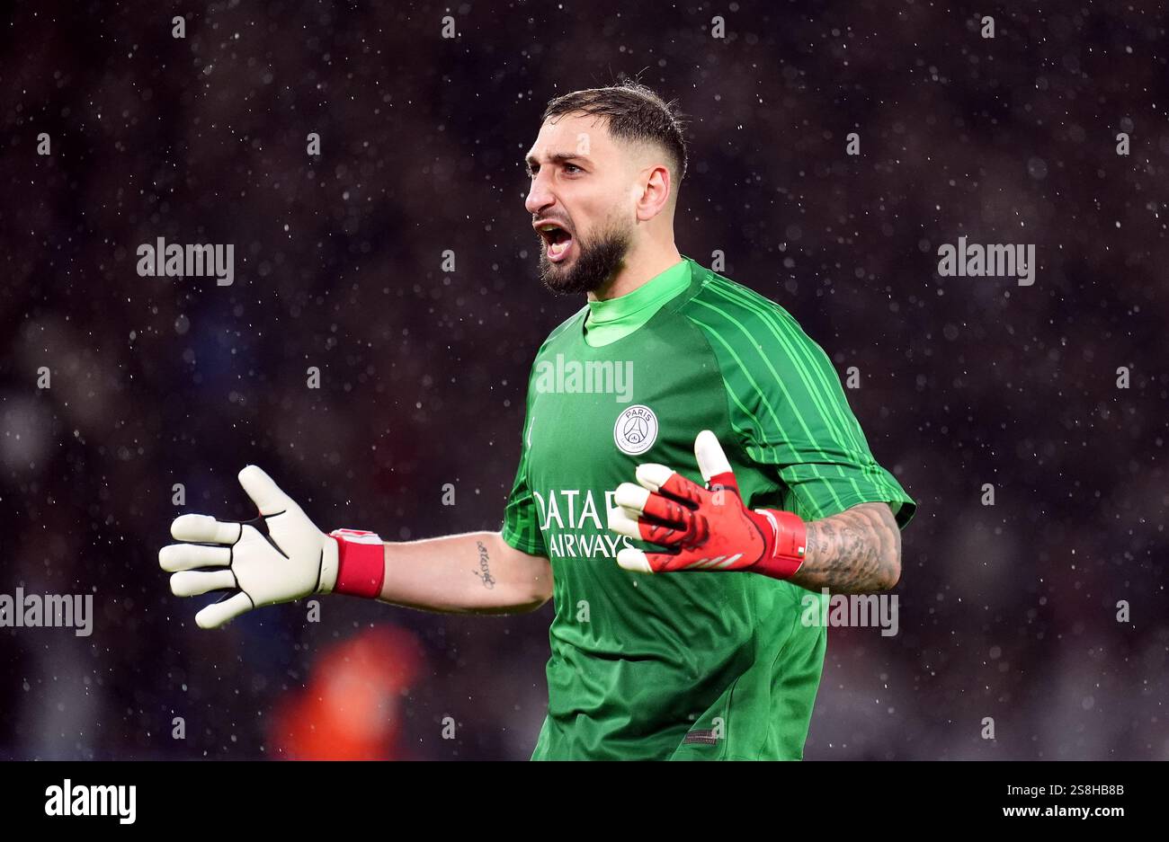 Paris Saint Germain goalkeeper Gianluigi Donnarumma celebrates their ...