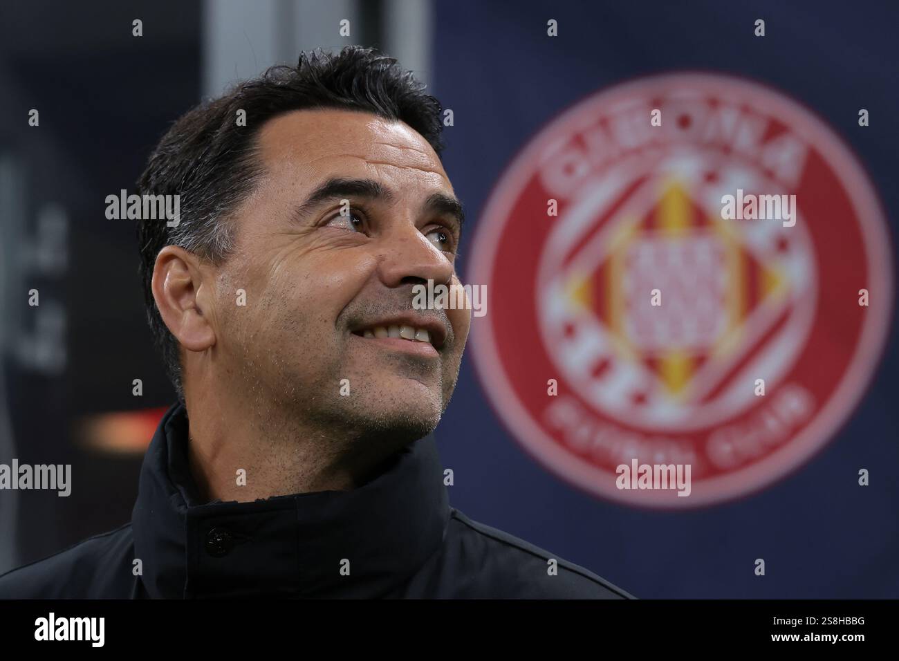 Milan, Italy, 19th January 2025. Michel Head coach of Girona FC reacts ...