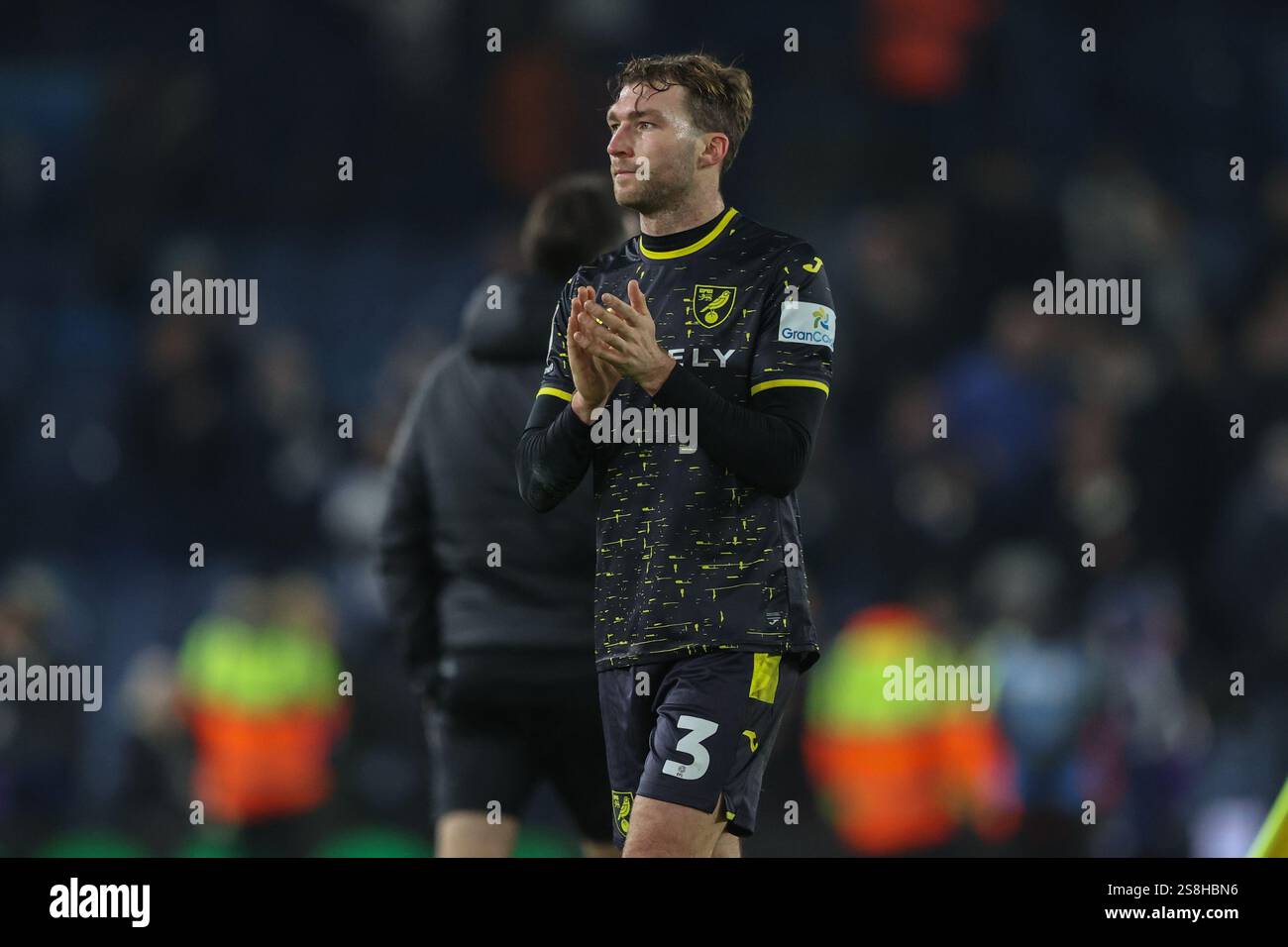 Jack Stacey of Norwich City applauds the fans after the game during the ...