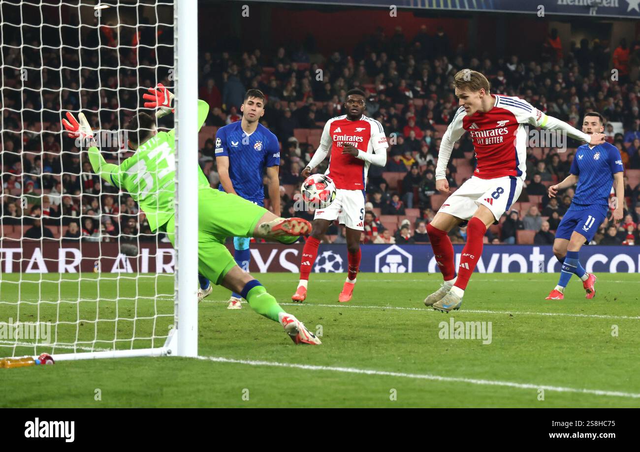 London Uk 22nd Jan 2025 Martin Odegaard A Scoring The Third