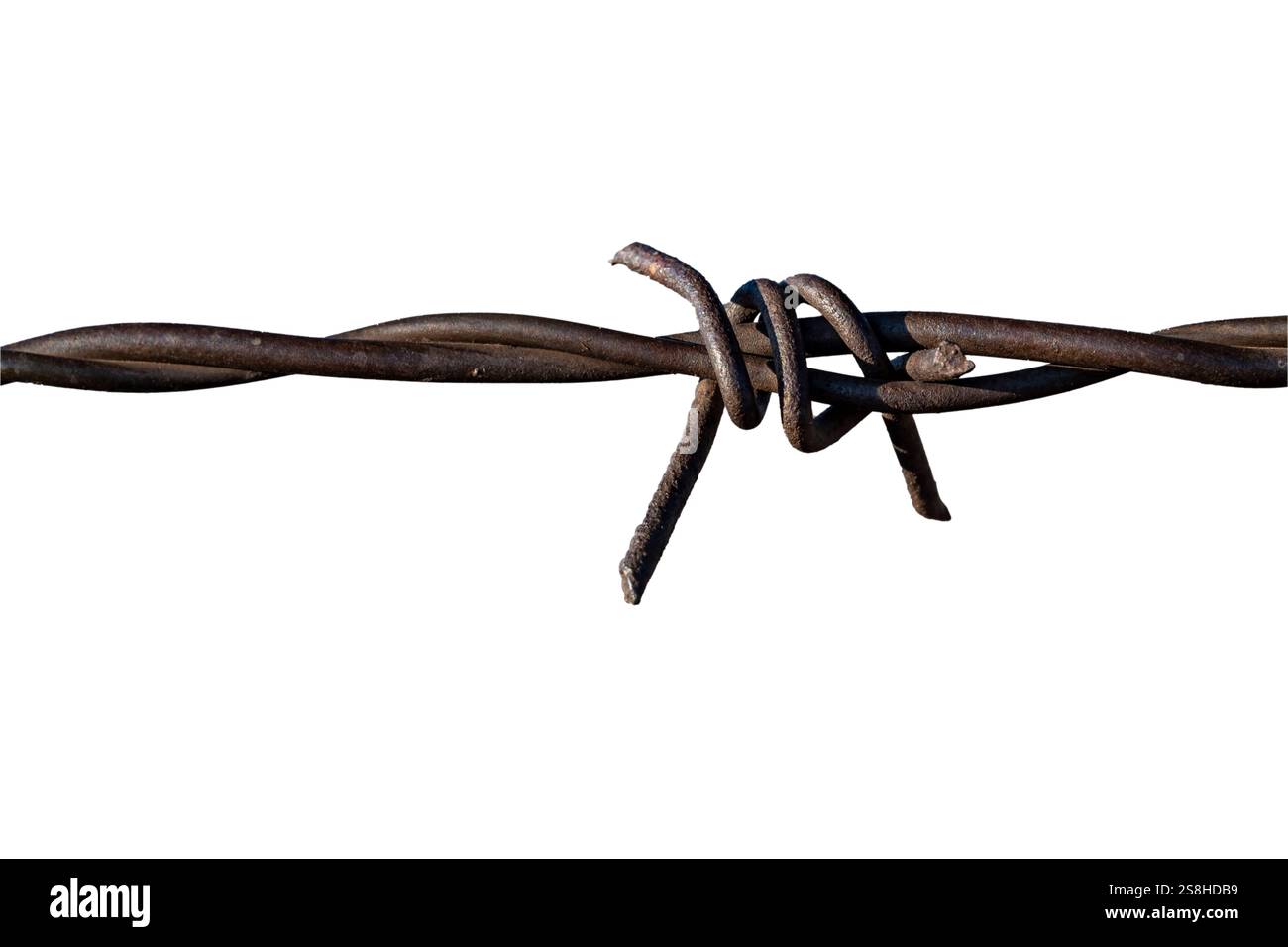 A wire with a knot in it. The wire is twisted and bent Stock Photo - Alamy