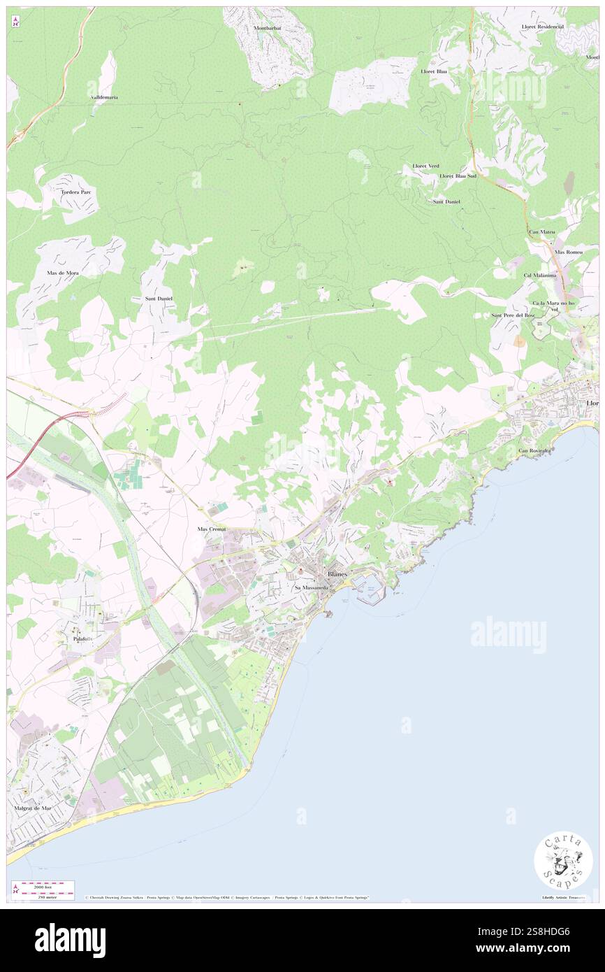 Map of blanes Cut Out Stock Images & Pictures - Alamy