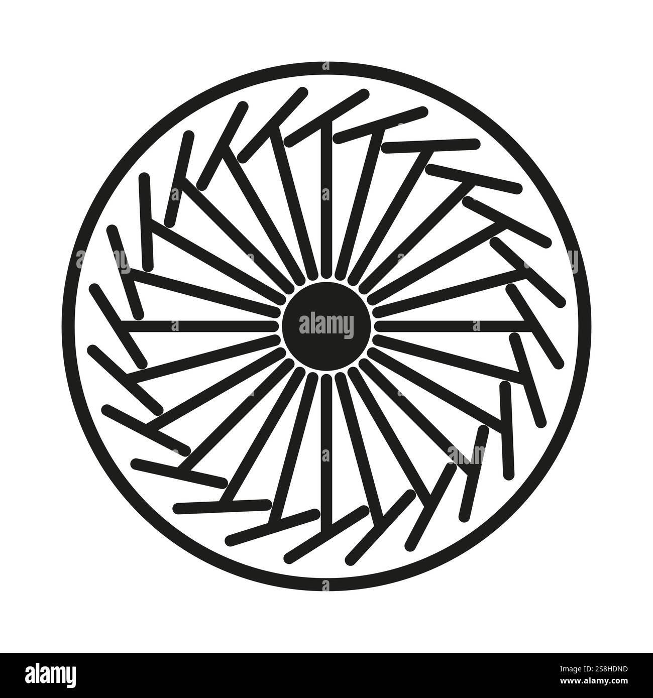 Symmetrical lines icon. Black and white design. Geometric abstract ...