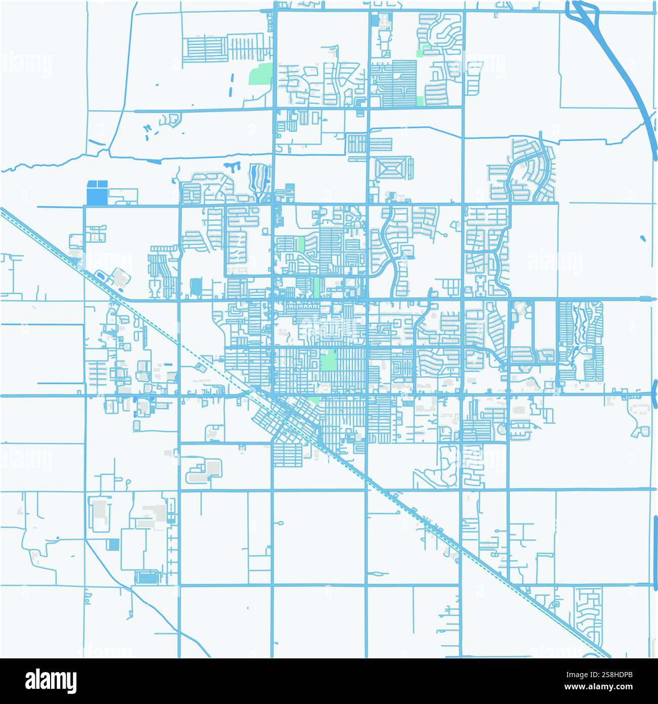 Map of Casa Grande in Arizona in a professional blue style. Contains ...