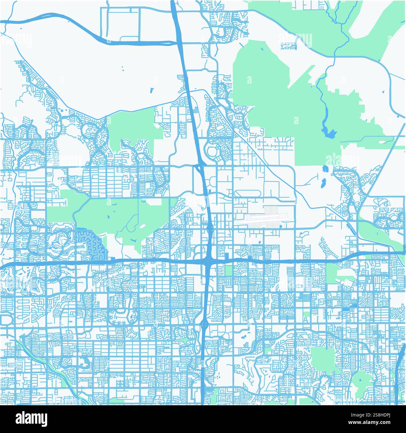 Map of Deer Valley in Arizona in a professional blue style. Contains ...