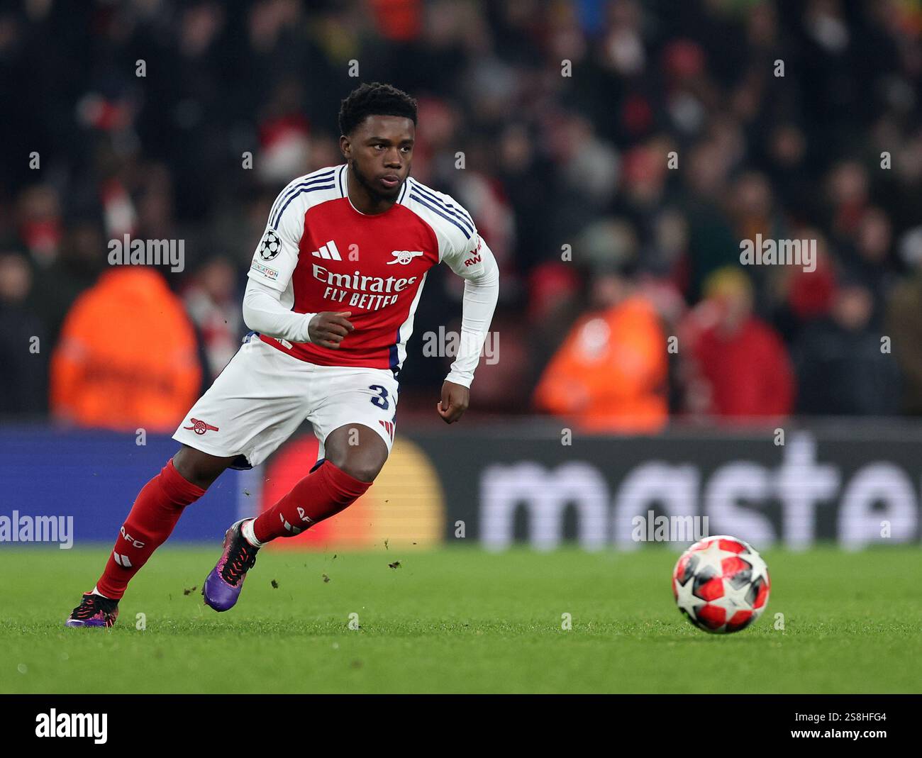 London, UK. 22nd Jan, 2025. Arsenal's Nathan Butler-Oyedeji during the ...